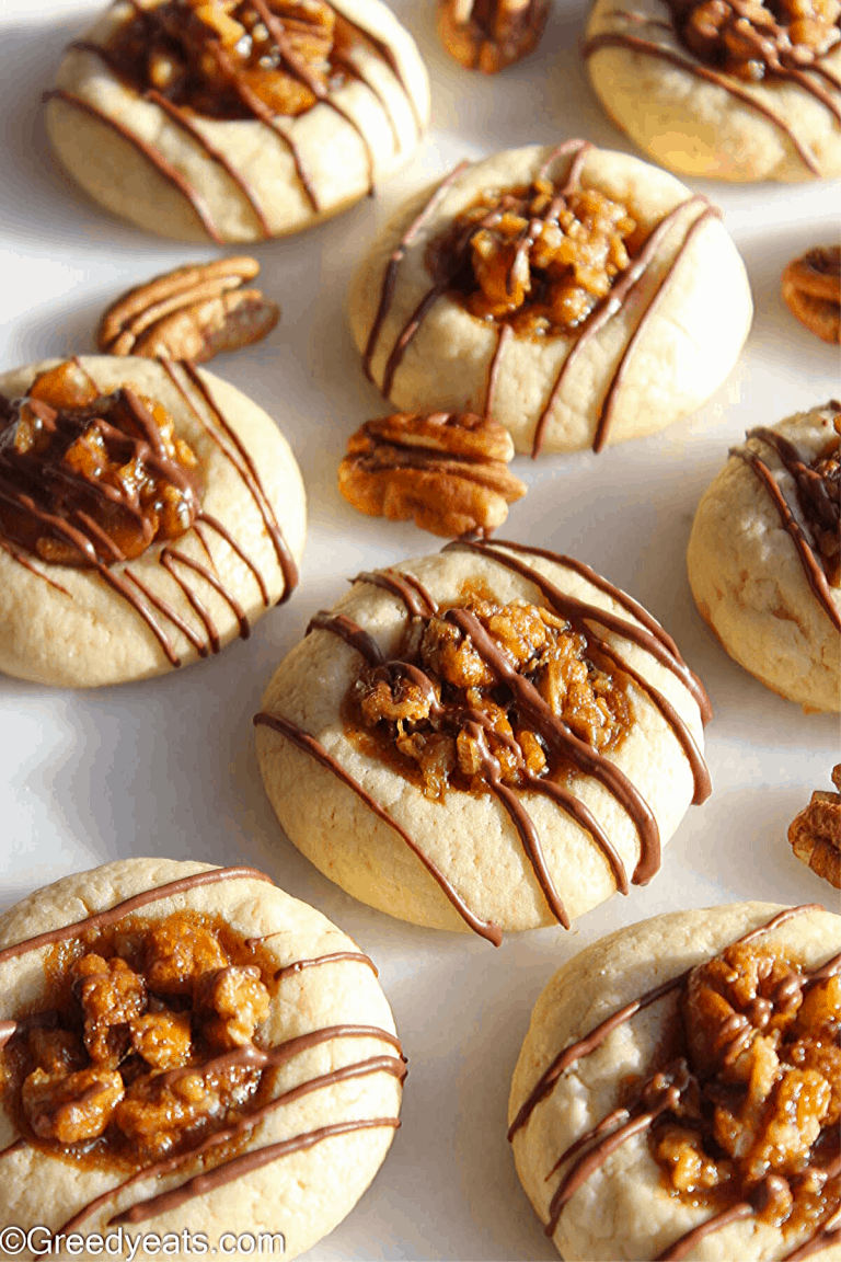 Pecan Pie Cookies Recipe with Cream cheese Cookie base- Greedy Eats