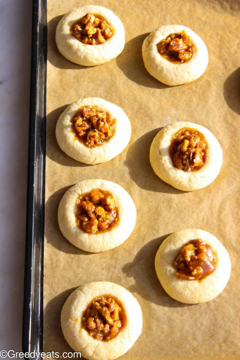 Pecan Pie Cookies Recipe with Cream cheese Cookie base- Greedy Eats