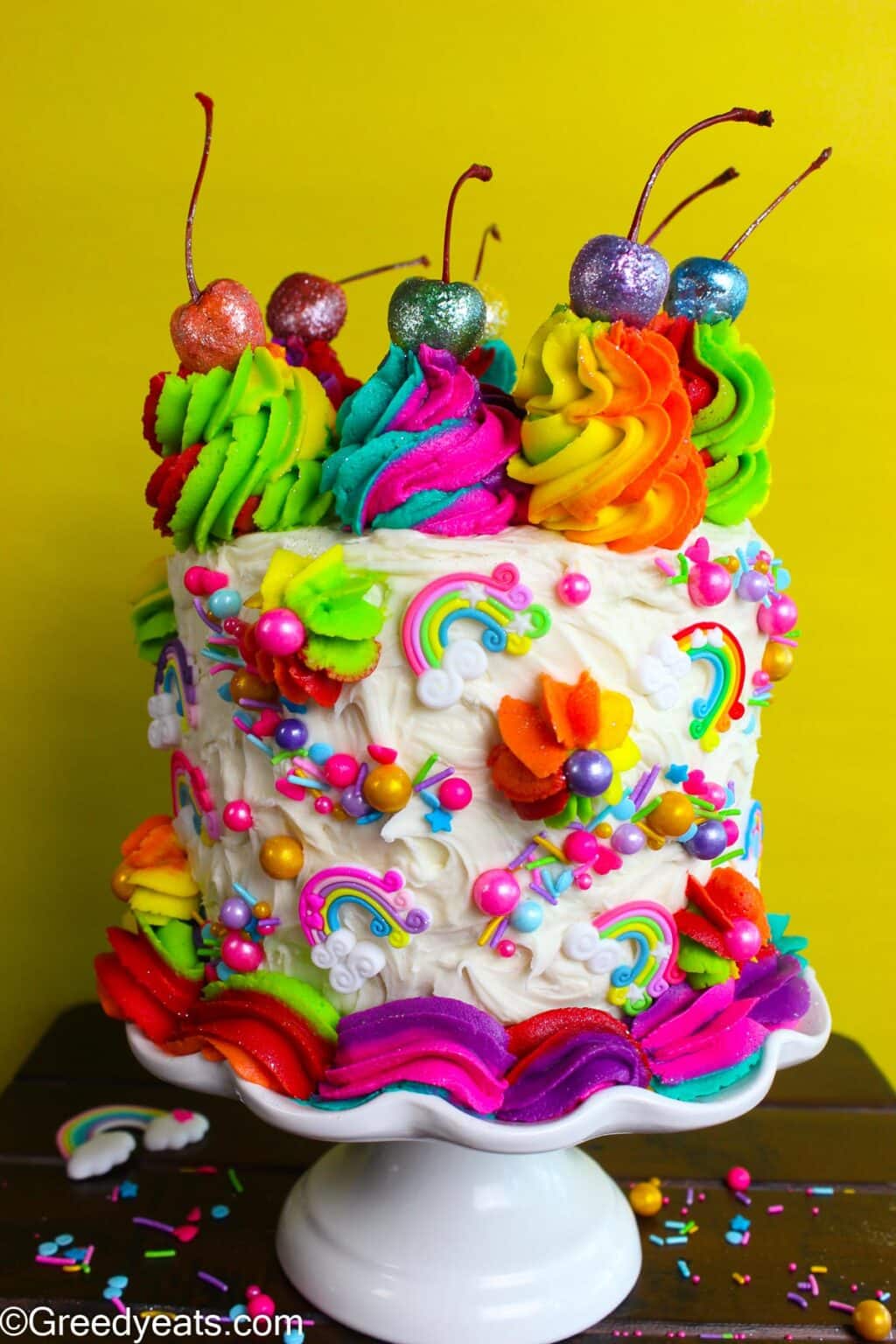 Rainbow Cake - Greedy Eats
