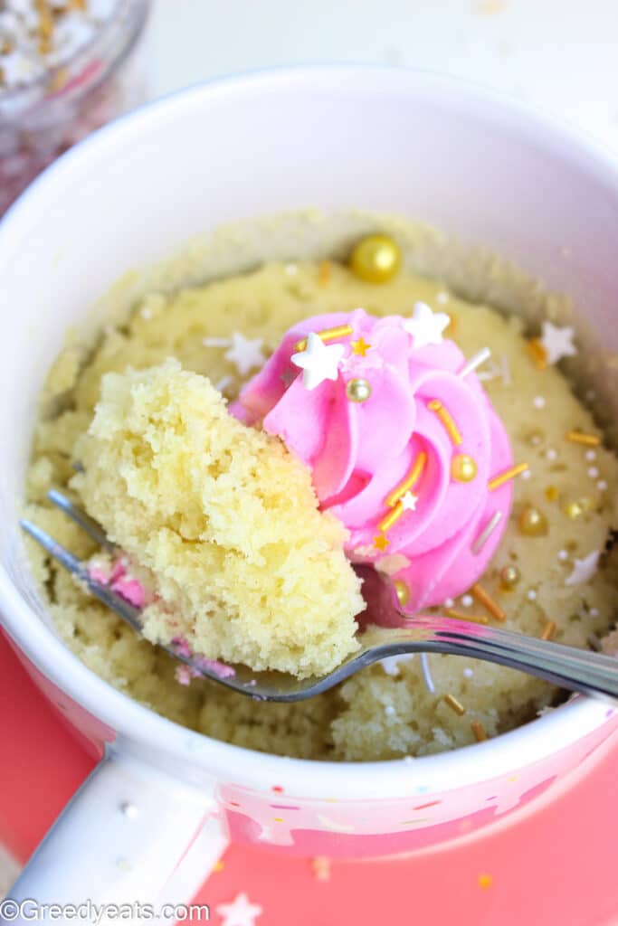 Vanilla Mug Cake | Greedy Eats