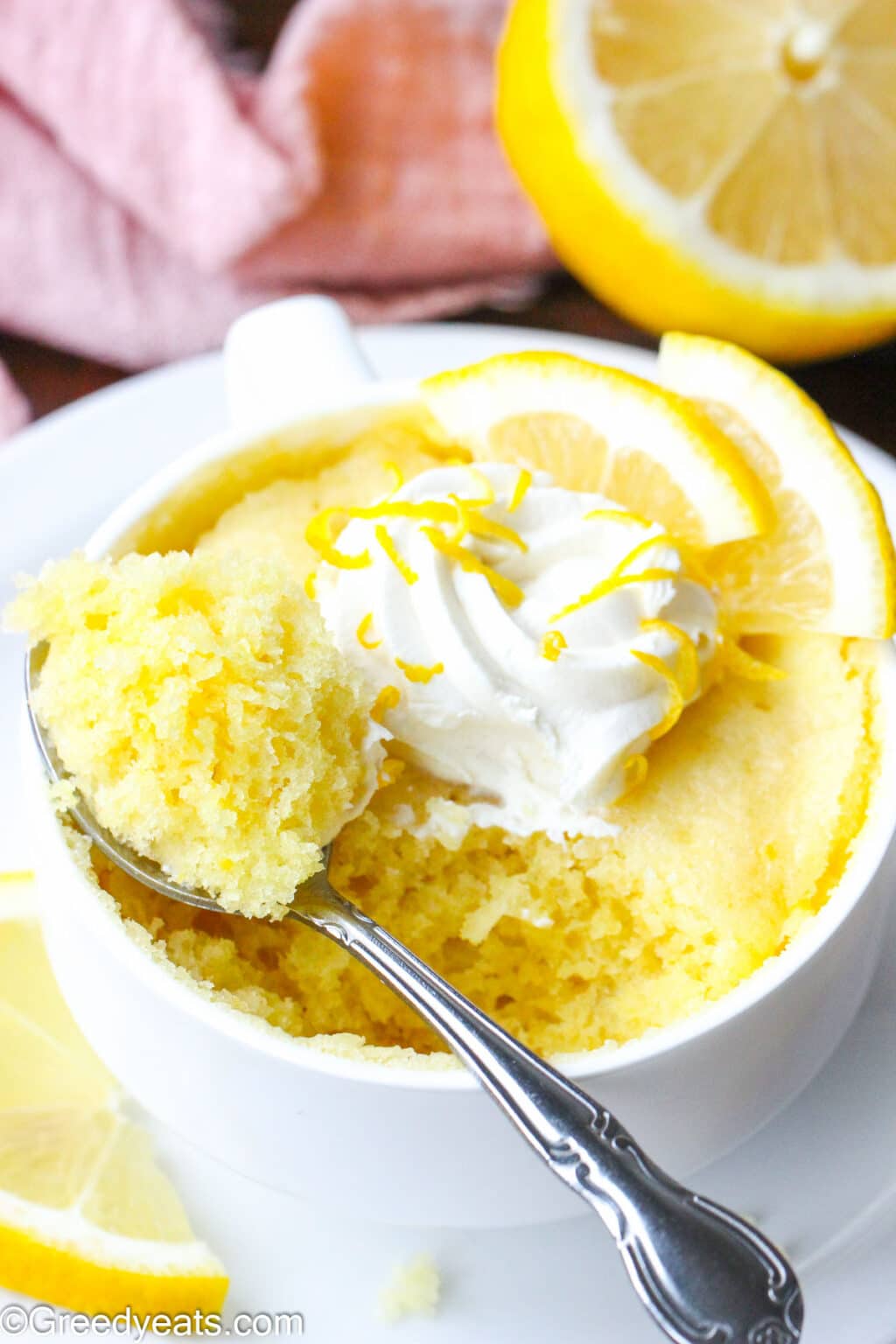 Lemon Mug Cake | Greedy Eats